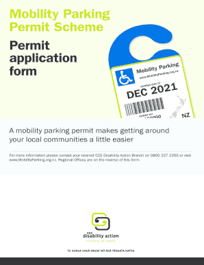 Fillable Online Mobility Parking Permit Scheme Permit application form ...