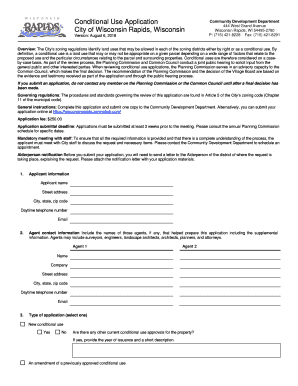 Fillable Online Conditional Use Application City of Wisconsin Rapids ...
