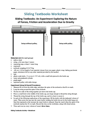 Fillable Online Sliding Textbooks Worksheet - TeachEngineering Fax ...
