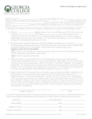 Fillable Online GC Relocation Expense Agreement Fax Email Print - pdfFiller