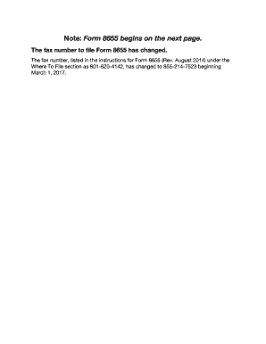 Fillable Online Form 8655 (Rev. August 2014) Fax Email Print - pdfFiller