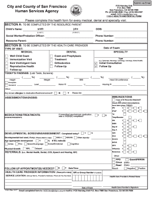 Fillable Online 1132-C HEALTH AND DENTAL FORM - sfcaresforkids.org Fax ...