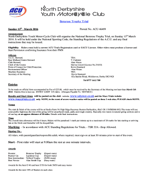Fillable Online Bemrose Trophy Trial Fax Email Print - pdfFiller