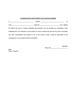 Fillable Online Forms for Tuition Fee Waiver - SLIET LONGOWAL Fax Email ...