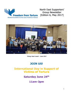 Fillable Online International Day in Support of Victims of Torture - Freedom from ... Fax Email ...