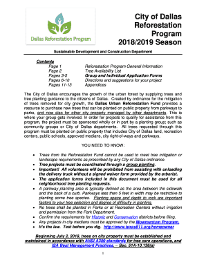 Fillable Online City of Dallas Urban Reforestation Fax Email Print ...