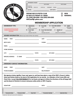 Fillable Online membership application - Fresno Rifle and Pistol Club ...