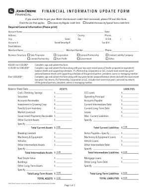 Fillable Online Financial Information Update Form - John Deere Fax ...