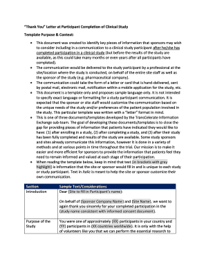 Fillable Online Results Letter at Completion of Clinical Study Template ...