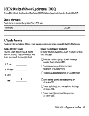 Fillable Online California Basic Educational Data System (CBEDS) - Data Collections Fax Email ...