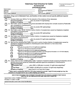 Veterinary Feed Directive Form - Fill Online, Printable, Fillable ...