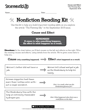 Fillable Online Nonfiction Reading Kit - Storyworks Jr. - Scholastic ...