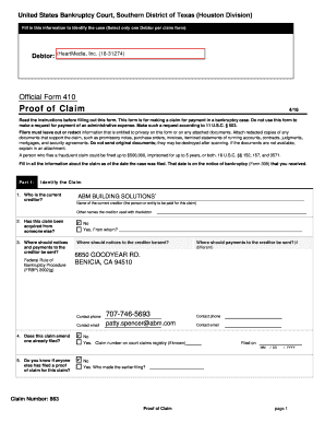 Fillable Online Proof of Cla im Fax Email Print - pdfFiller