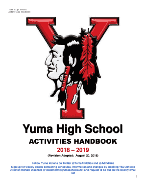 Fillable Online Yuma High School - Yuma School District Fax Email Print ...