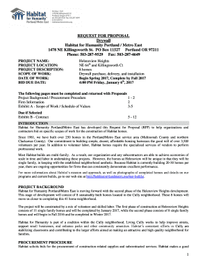 Fillable Online 1 REQUEST FOR PROPOSAL Drywall Habitat for Humanity ...