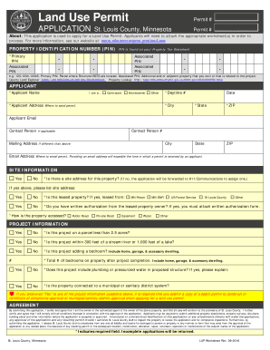 Fillable Online About: This application is used to apply for a Land Use ...
