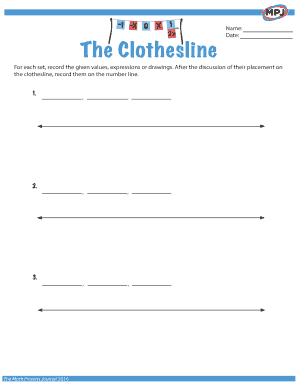 Fillable Online The Clothesline - The Math Projects Journal Fax Email Print - pdfFiller