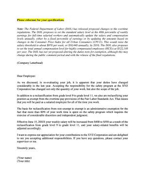 Non Exempt To Exempt Reclassification Letter - Fill Online, Printable ...