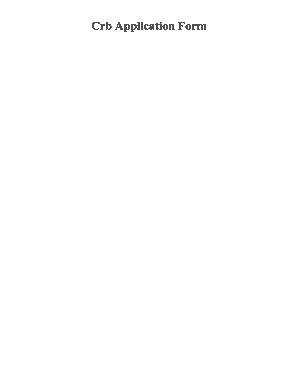 Fillable Online Crb Application Form. Crb Application Form Fax Email ...