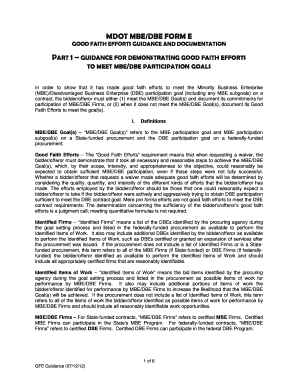 Fillable Online MDOT MBE DBE Form E Fax Email Print - pdfFiller