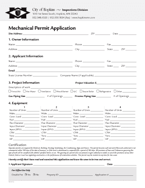 Fillable Online Mechanical Permit Application (PDF) - Sterling Heights ...