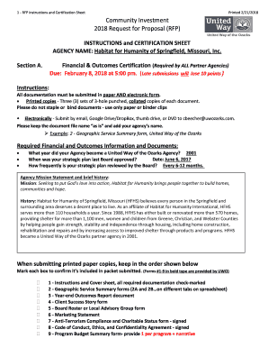 Fillable Online Community Investment 2018 Request for Proposal - United ...