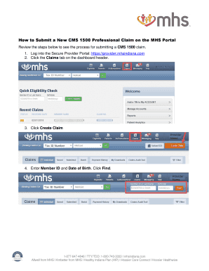 Fillable Online How to Submit a New CMS 1500 Professional Claim on the ...