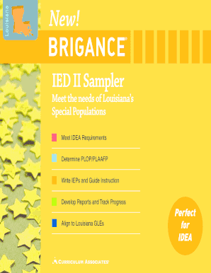 Fillable Online BRIGANCE Inventory of Early Development II Sampler ...