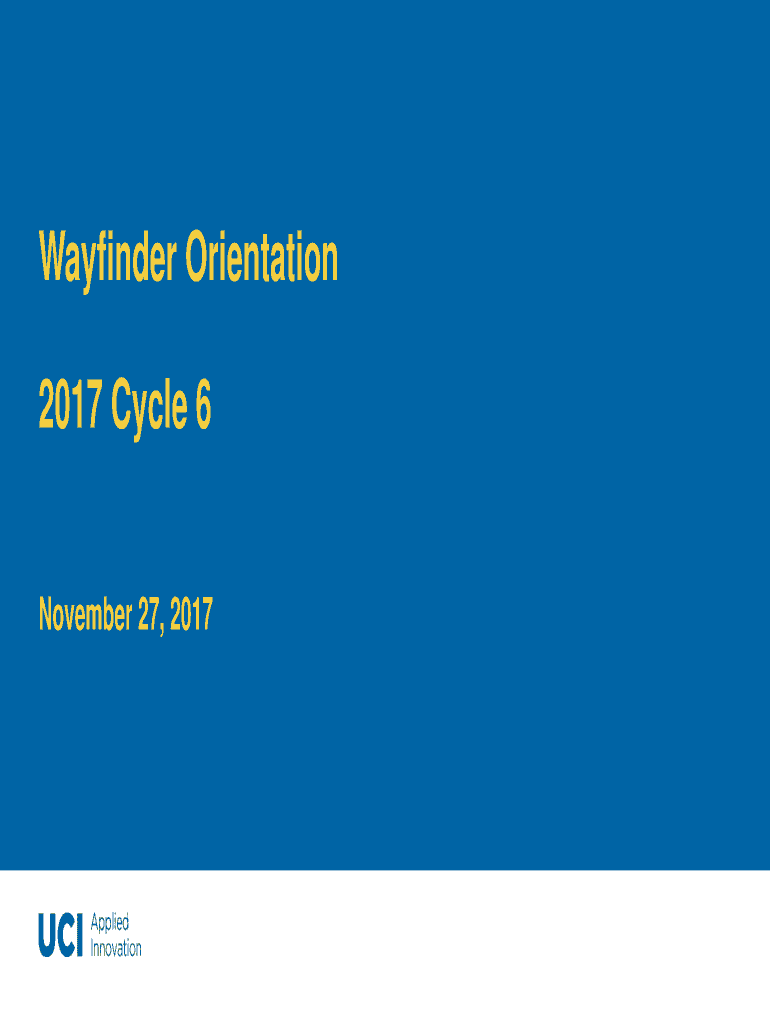 Fillable Online Wayfinder Program Internal Site - UCI - Applied ...