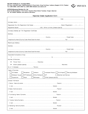 Fillable Online (Dealer Application Form) ... - ... Fax Email Print ...