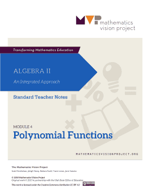 Fillable Online Polynomial Functions - Mathematics Vision Project Fax ...