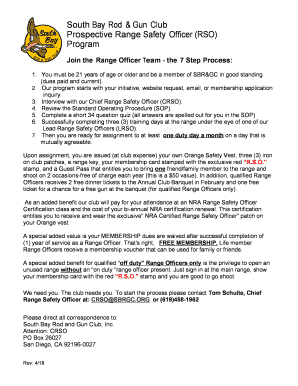 Fillable Online Prospective Range Safety Officer (RSO) Fax Email Print ...