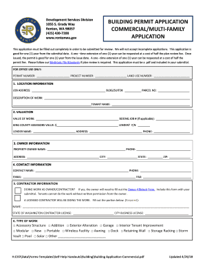 Fillable Online building permit application commercial/multi-family ...