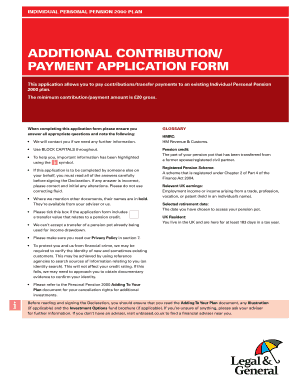 Fillable Online Additional Contribution/Payment Application Form ...