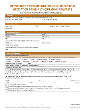Fillable Online Massachusetts Standard Form for Hepatitis C Medication ...