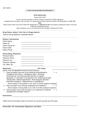 Fillable Online massachusetts standard form for medication prior ...