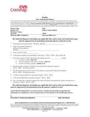 Fillable Online Gattex prior authorization form Fax Email Print - pdfFiller