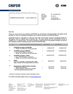 Fillable Online CADFEM GmbH Marktplatz 2 85567 Grafing b Fax Email ...