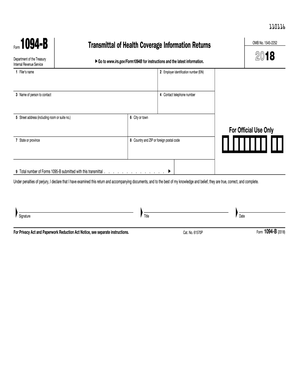 IRS Form 1094 B 2018 2019 Printable Fillable Sample In PDF irs-form-1094-b-2018-2019-printable-fillable-sample-in-pdf