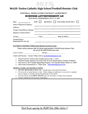 Fillable Online Media Guide - McGill-Toolen Fax Email Print - pdfFiller