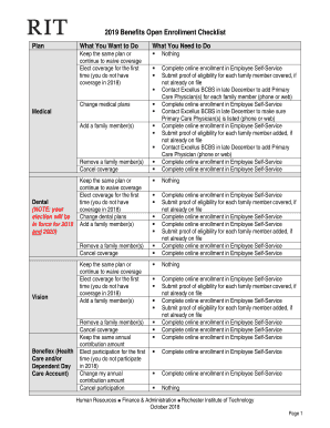 Fillable Online Benefits Open Enrollment Checklist Fax Email Print ...
