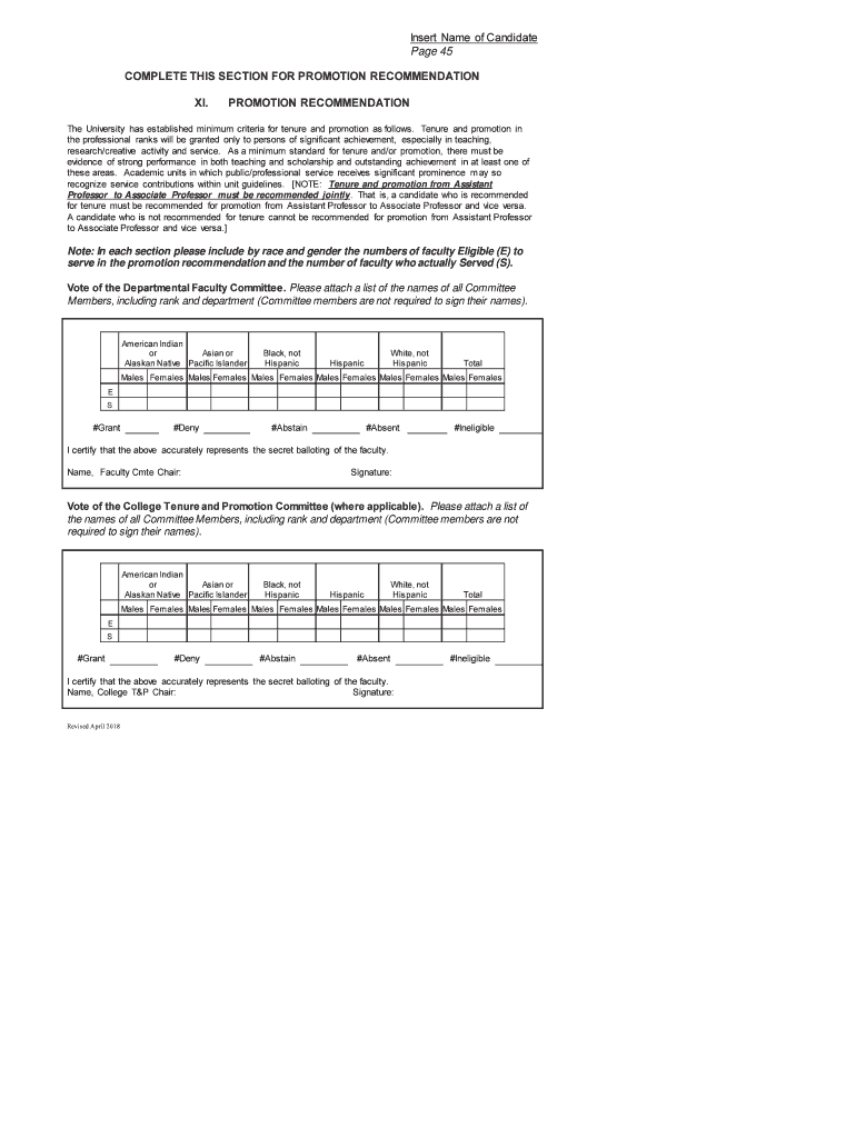 Fillable Online 2018-2019 Tenure and Promotion Application-fillable.pdf ...