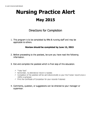 Fillable Online Nursing Practice Alert - EduTracker Fax Email Print ...