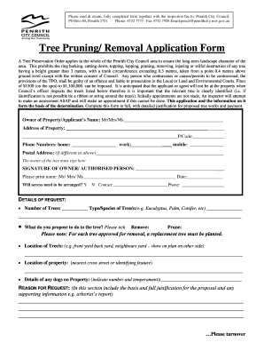 Fillable Online Tree Pruning/ Removal Application Form Fax Email Print ...
