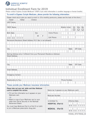 Fillable Online Express Scripts PDP Medicare Enrollment Application for ...