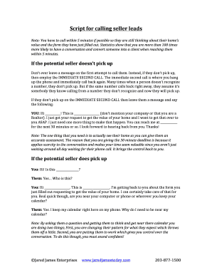 Fillable Online Script for calling seller leads.docx Fax Email Print ...