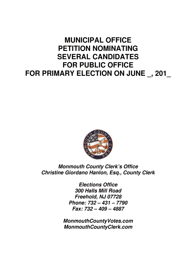 Fillable Online County Office Petition Nominating (1) Candidate For ...