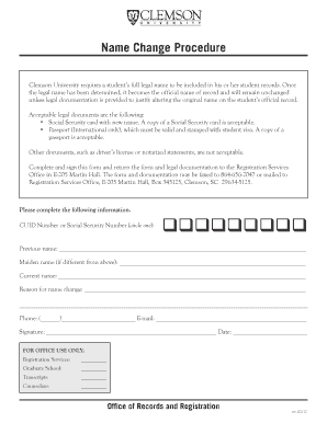 Fillable Online Legal Name Change. Student Legal Name Change Fax Email Print - pdfFiller