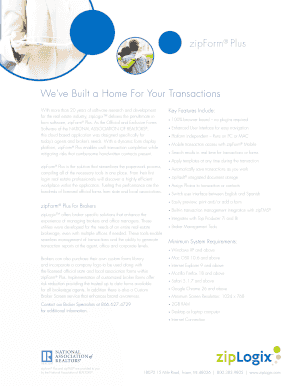 Fillable Online zipForm Plus We've Built a Home For Your ... - zipLogix ...