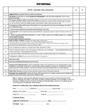 Fillable Online pt vfsglobal co business visa checklist - To A Portugal ...